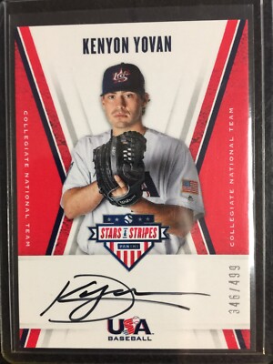 2019 USA Stars & Stripes Rookie Auto Kenyon Yovan Black Ink on cards # ...