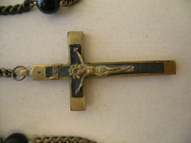 Antique Nuns rosary from convent with wooden beads and copper cross (1 ...