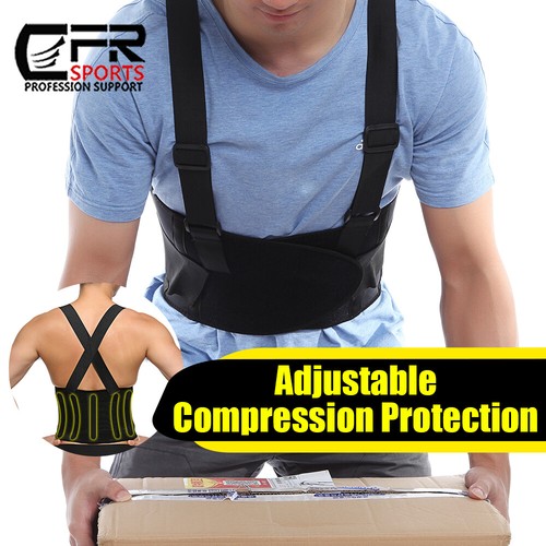 Heavy Duty Weight Lift Lumbar Lower Back Pain Support Waist Belt Brace ...