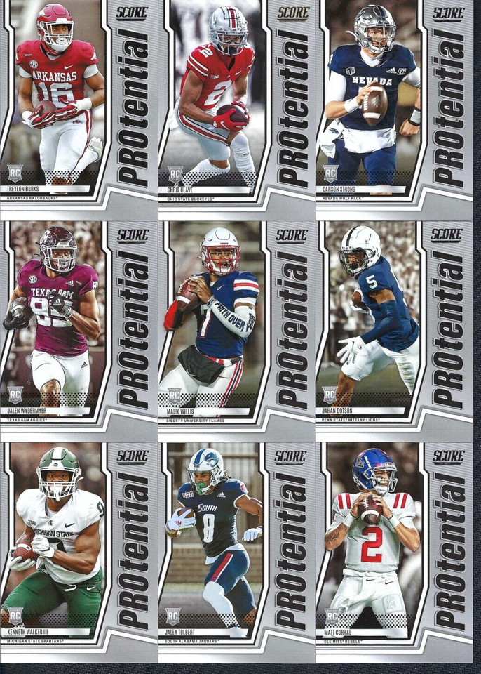 2022 Panini Score NFL Football PROtential RC, 18 Excellent Condition ...