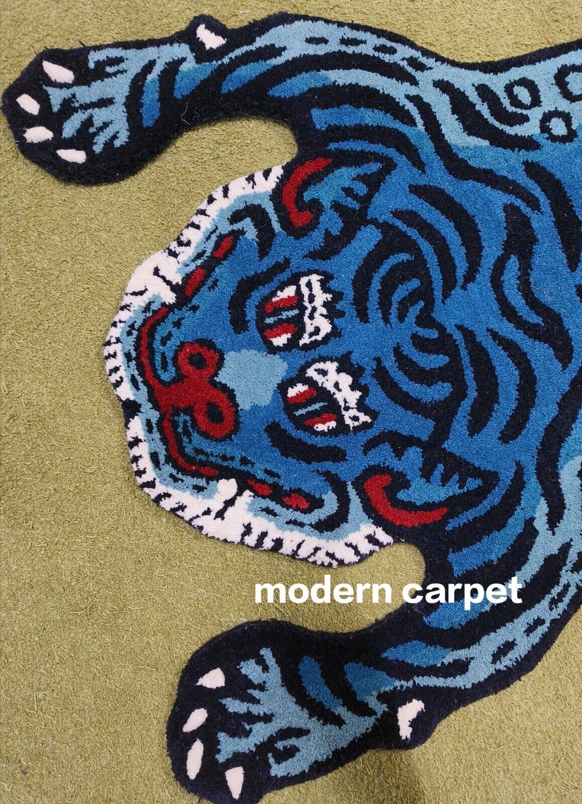 Tibetan Tiger Rugs 3x5 Feet Handmade 100% Woolen Hand Tufted For Home ...