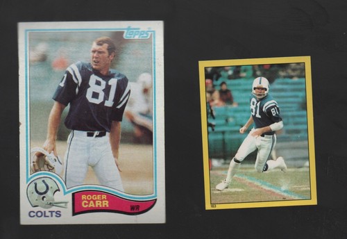 1982 TOPPS ROGER CARR #12 & STICKER #163 BALTIMORE COLTS | eBay