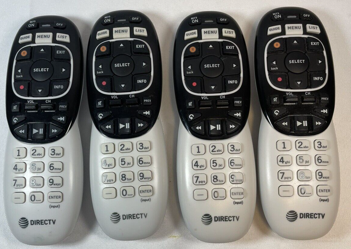 Set of 4 DirectTV RC73 IR/RF Universal Remote Genie Guide Authentic ...