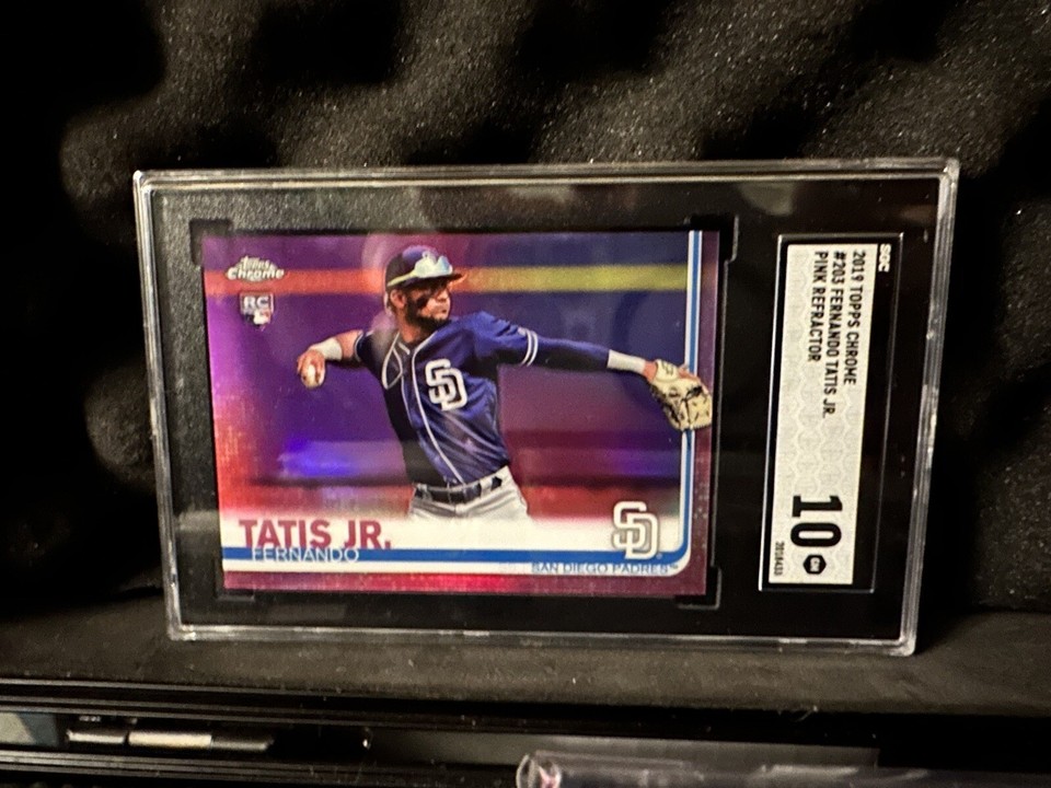 2019 Topps Chrome #203 Fernando Tatis Jr. RC Pink Refractor SGC Gem ...