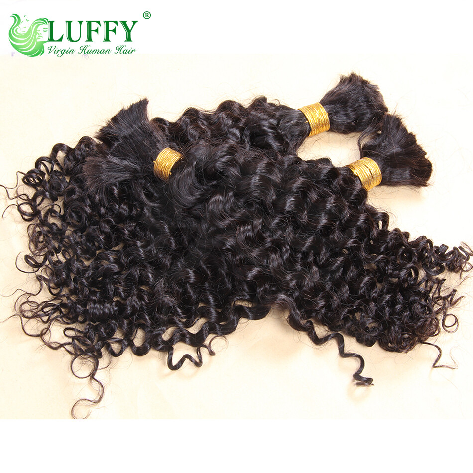 Jerry Curly Braiding Bulk Brazilian Human Hair Extensions Micro Braids ...