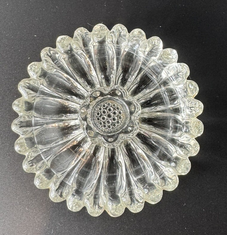 Vintage Glass Crystal Taper Candle Holder Scallop Edges Bubble 4.25” | eBay