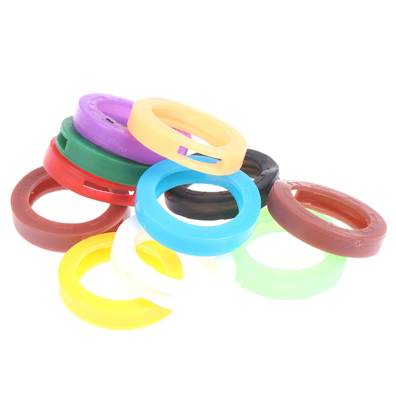 50Pcs Hollow Multi Color Rubber Soft Keys Locks Cap Topper Keyring ...