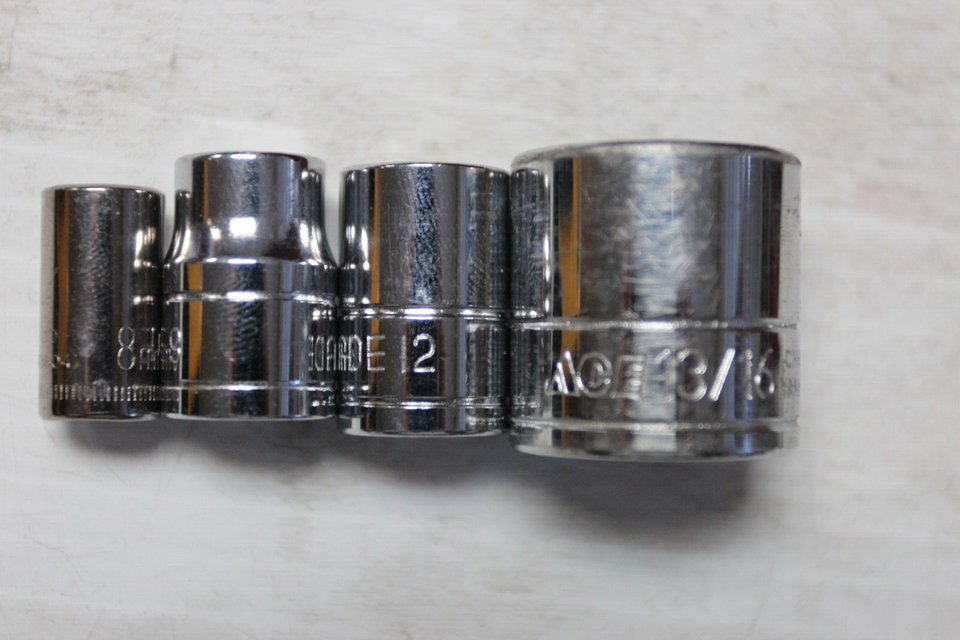 Vtg Husky 3/8" & 1/4" Drive Socket Lot Set w/ Metal Case USA Tools | eBay