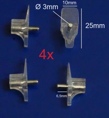 4x Fachboden Regal Steck Halter Stift Ø 3mm , 6,5mm Länge | eBay.de