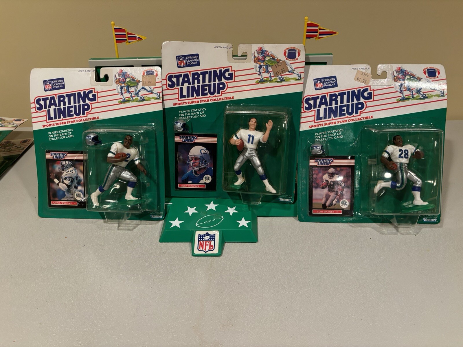 1989 slu starting lineup football Seahawks John Williams, Curt Warner ...