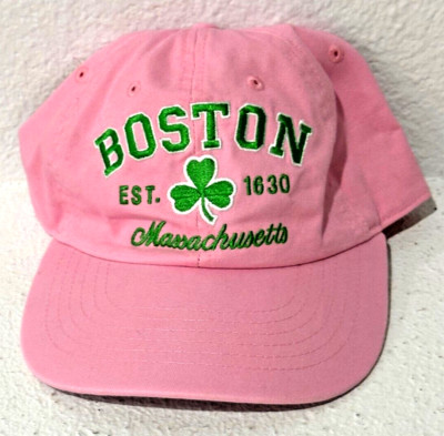 NWT Boston Est 1630 Massachusetts Shamrock Pink Adjustable Cap Bay ...