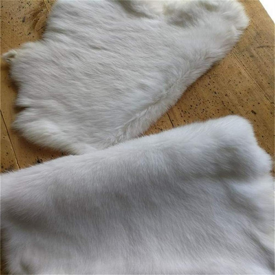 50 Pieces Natural Tanned Real Rabbit Pelts Fur Leather DIY Garment ...