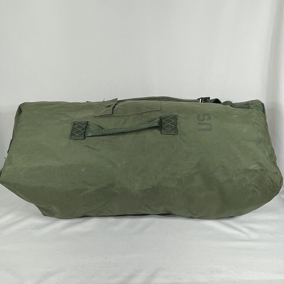 Military Duffel Bag USGI OD Green Nylon Carry Straps Army Duffel | eBay