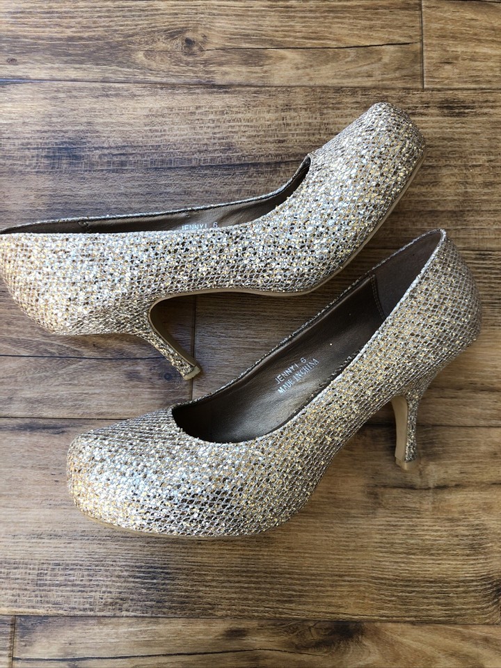 GORGEOUS QUIZ GOLD SEQUIN HEELS SIZE 6 - HEEL 8 CM SEE PHOTOS | eBay UK