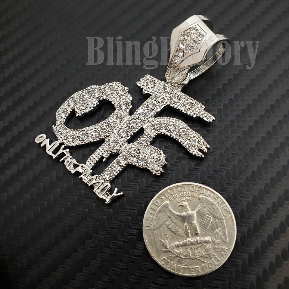 Iced Only The Family OTF Pendant & 10mm 24" Miami Cuban Chain Hip Hop ...