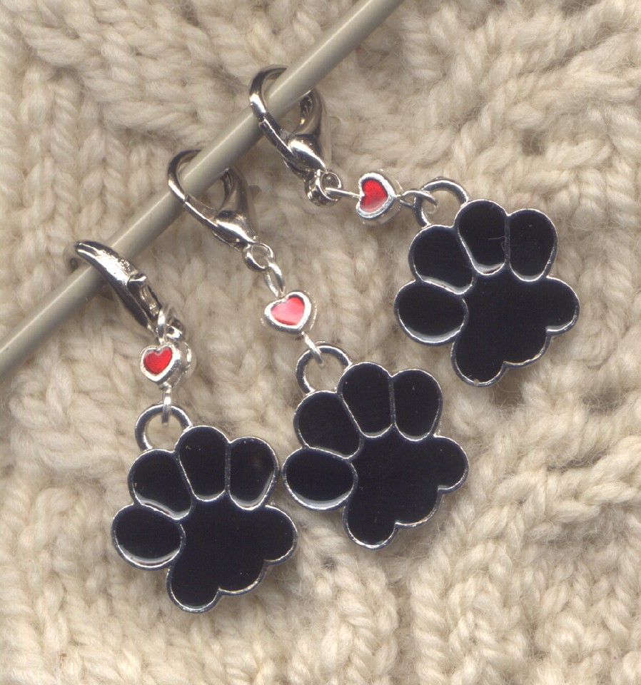 Black Paw Progress Keeper Clip Single Dog Paw Cat Paw Bear Paw Set of 3 ...