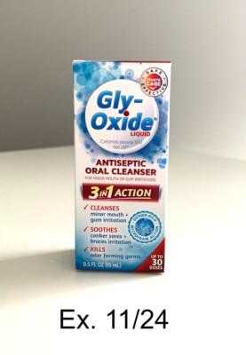 Gly-Oxide Alcohol-Free Antiseptic Mouth Sore Rinse, 0.5 oz Ex 11/24 | eBay