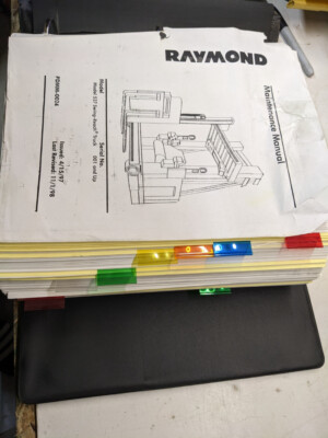 RAYMOND MAINTENANCE MANUAL REPAIR SHOP BOOK 537 SWING REACH TRUCK 1998 ...
