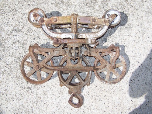 Vintage Antique Starline STAR Hay Trolley Carrier Steampunk Barn rope ...
