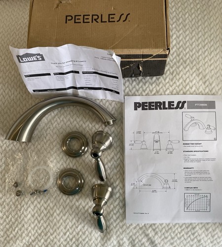 Peerless Roman Tub Faucet Kit & Handles PTT298696-BN Brushed Chrome New ...