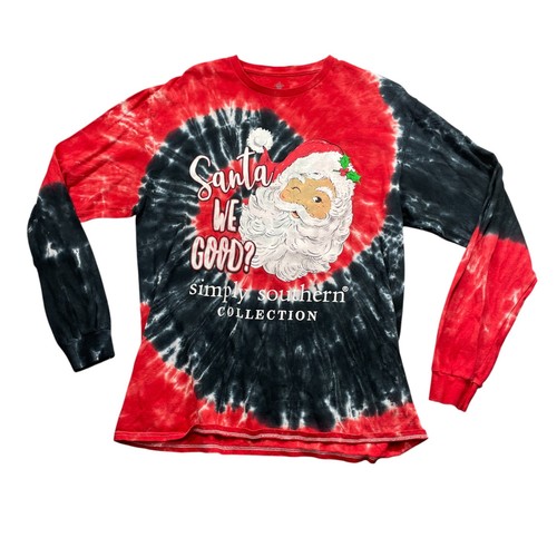 Simply Southern Large Santa Men's Long Seeve T shirt Jersey Tie Dye ...