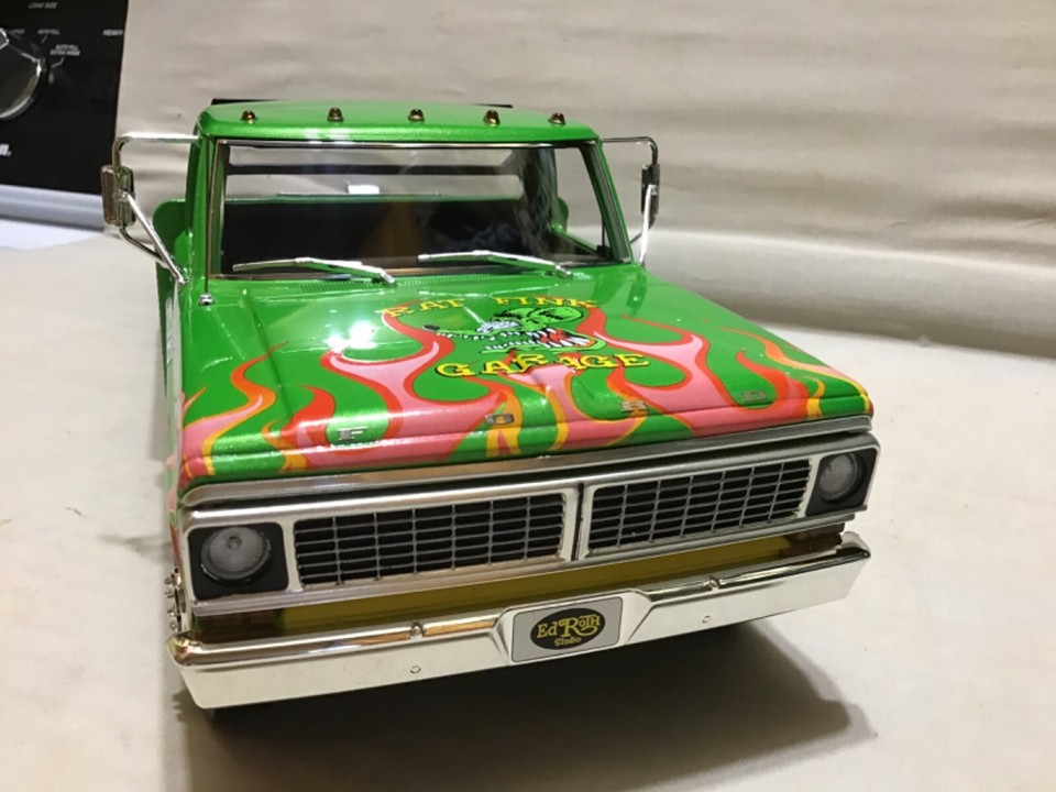 RAT FINK / ED ROTH FORD F-350 DIECAST RAMP TRUCK CAR HAULER 1/18 ACME ...