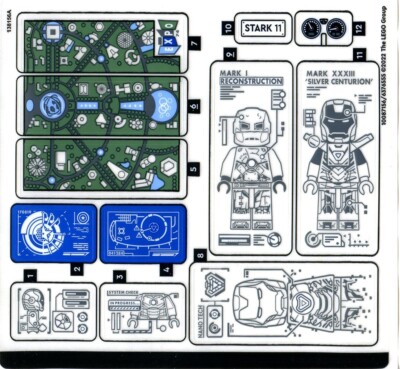 New! Genuine LEGO "Sticker Sheet Only" from set 76216 "Iron Man Armory ...