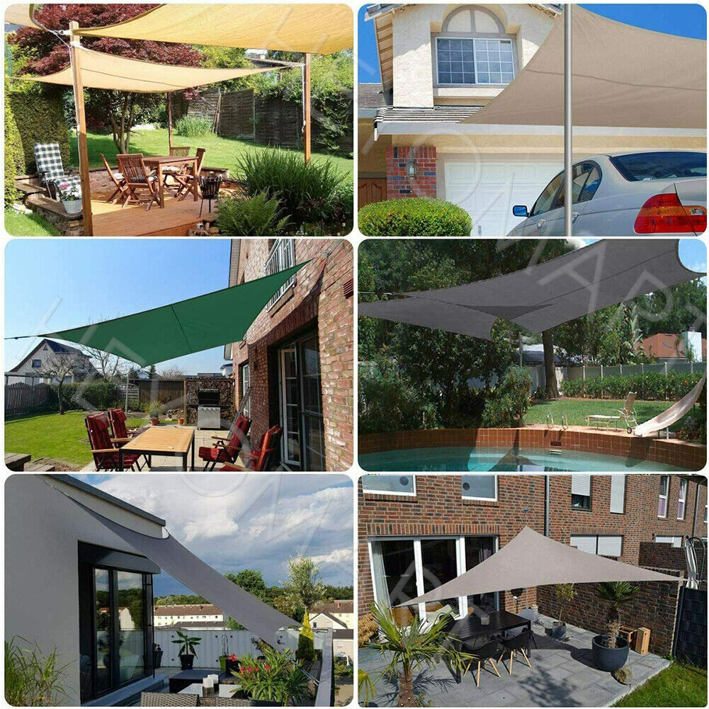 AU Extra Heavy Duty Shade Sail Shade Cloth Gray Sun Triangle Square ...
