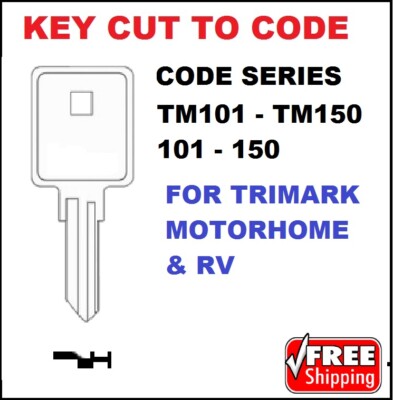 Keys Cut To Your Code TriMark Motorhome & RV Tri Mark Caravan Tm101 ...