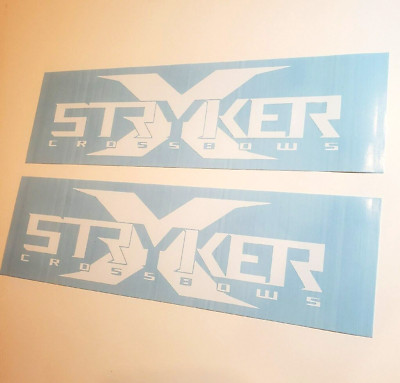 Stryker Crossbows - DECALS STICKERS (2) 12" Gloss white Outdoor Sports ...