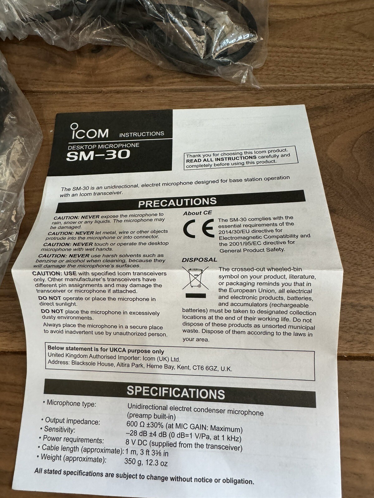 ICOM SM-30 Desktop Microphone New | eBay