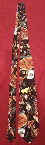 Nicole Miller 1993 Men's Necktie "Pizza" Theme 100% Silk Never Worn ...