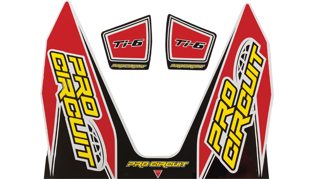 Pro Circuit TI-6 Exhaust Muffler Silencer Replacement Red Stickers ...