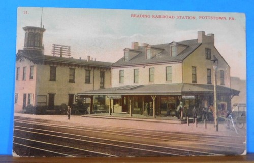 Postcard Reading Railroad Station Pottstown PA Postmarked 1910 ...
