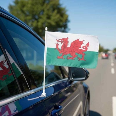 Set 4 Wales / Welsh Car Flags 18'' x 12'' Cymraeg Red Dragon | eBay UK