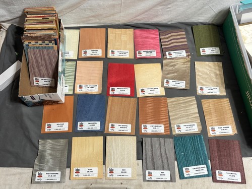 Lot 4.5 Wood COLORED VENEER SAMPLES Artist Craft Marquetry TABU Ash Oak ...