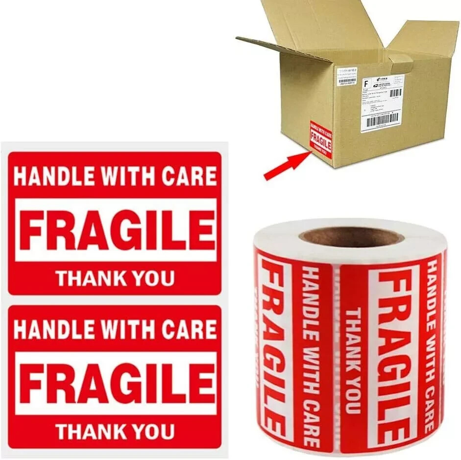 Fragile Stickers 1 Roll 500 2x3 Fragile Label Sticker Handle With Care ...