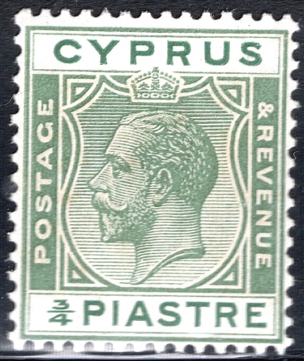 Cyprus Stamp Scott #92, 3/4pi, Green & Deep Green, Wmk 4, 1912, MLH ...