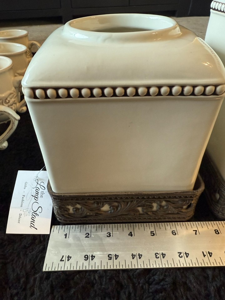 Gracious Goods Acanthus Leaf Canister Set of 3 - W/O Lids | eBay