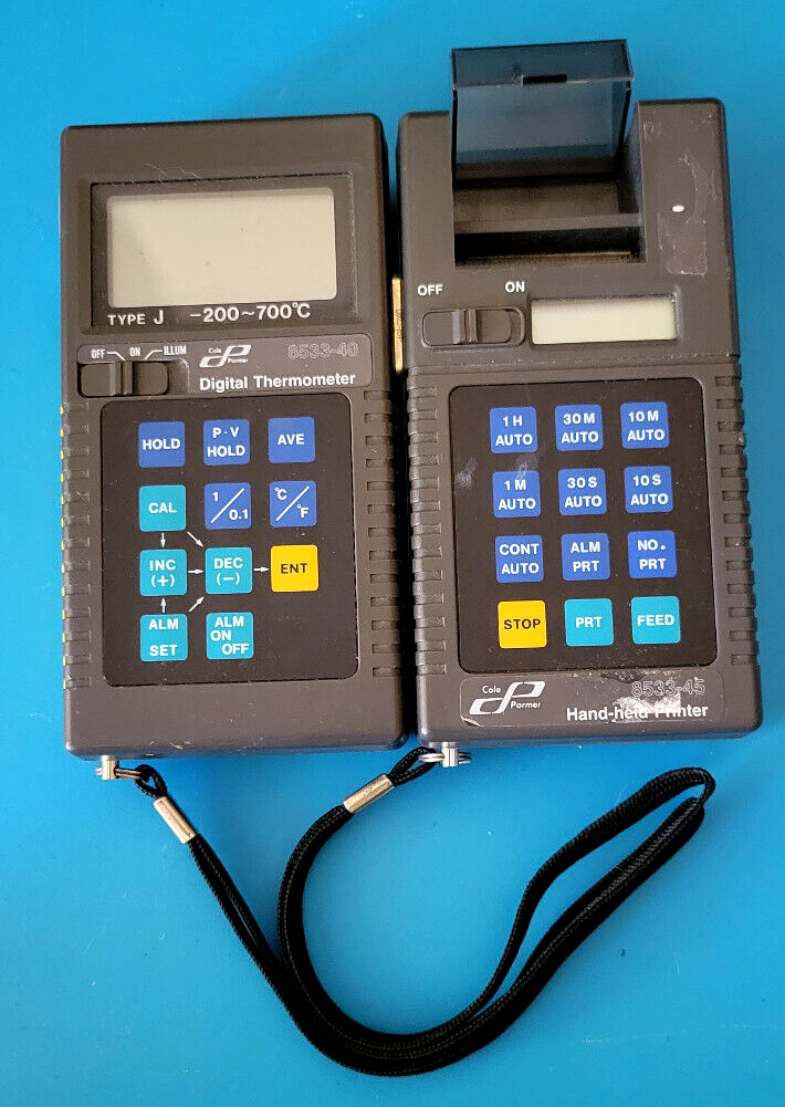 Cole Parmer 8533-40 digital thermometer plus Cole Parmer handy held ...