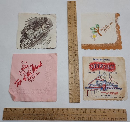 4 - vintage and DAMAGED Advertisement NAPKINS - As Is - listing #7710 ...
