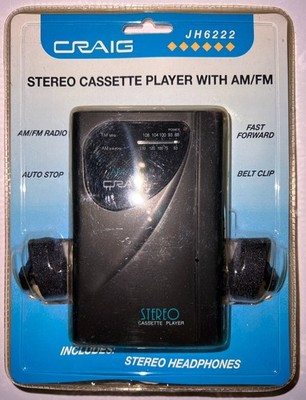 Vintage Craig JH6222 Portable Stereo Cassette AM/FM Radio Walkman New ...