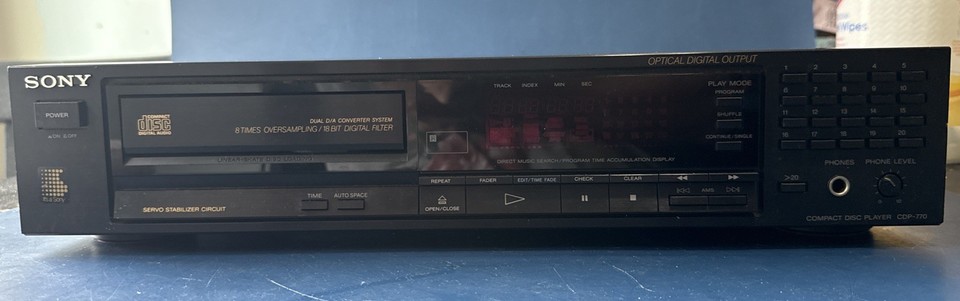SONY CDP-770 CD player Made in Japan 1988 JP F/S Free shipping Tested ...