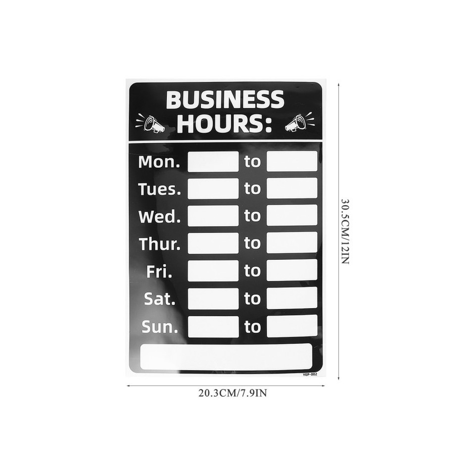 Business Hours Sign Signage Work Store Signs for Opening Stickers ...