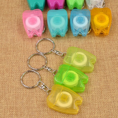 15 Meters Dental Floss Keychain Mini Oral Health Hygiene Key Ring ...