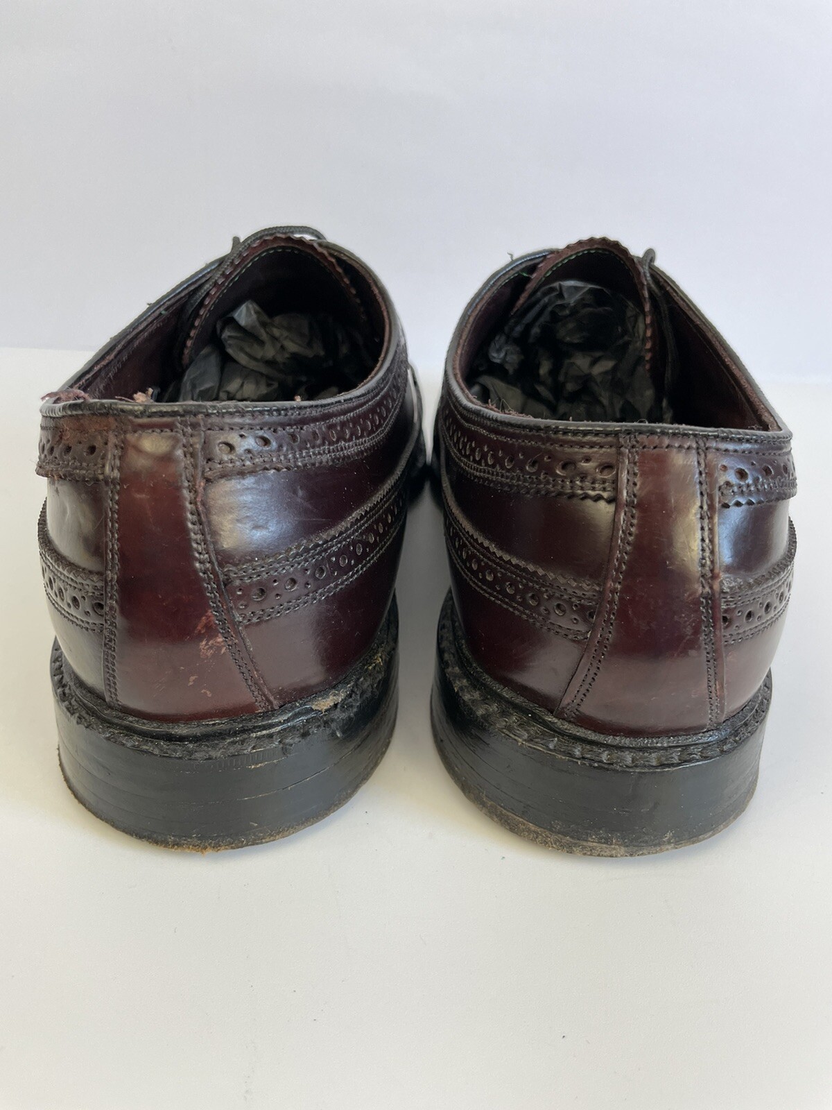 Florsheim Shell Cordovan Burgundy Wing Tip Mens Shoes… - Gem