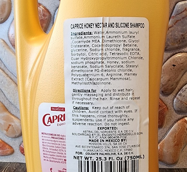 Palmolive Caprice REPARACION Nectar De Miel Silicona Hair Shampoo ...