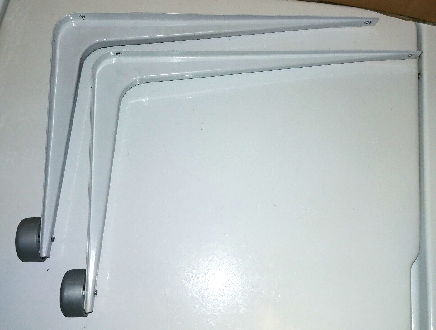 2pc Blue Hawk White Metal Finished Shelf Brackets "L" Shaped-13.5in x 9 ...