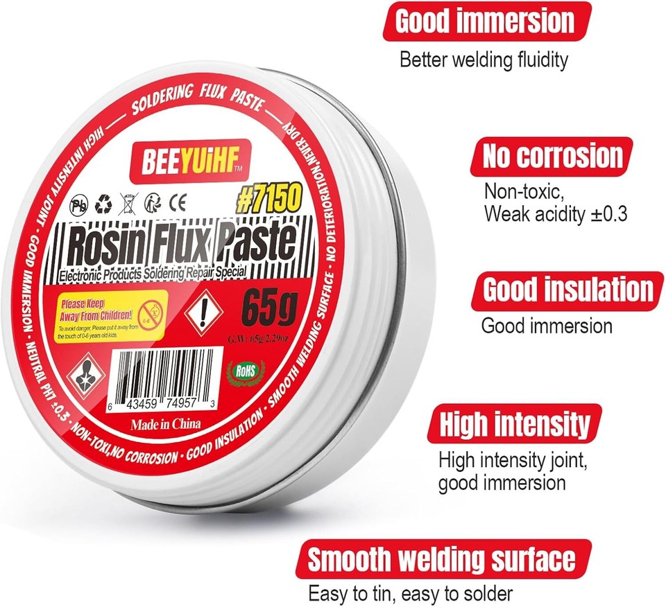 Rosin Soldering Flux, Lead-Free Solder Paste Flux for Soldering, Rosin ...