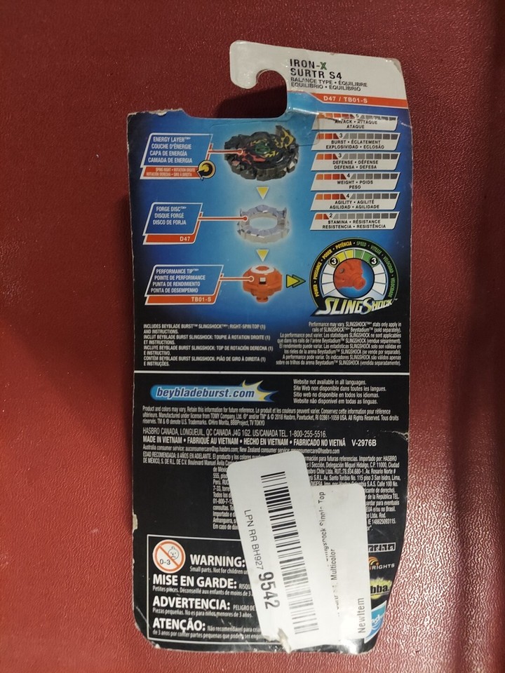 BEYBLADE Burst Turbo Slingshock Single Top Iron-X Surtr S4 | eBay